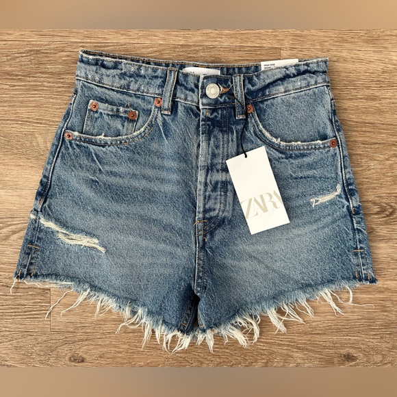 Zara | Shorts | Zara High Rise Split Denim Shorts Nwt | Poshmark